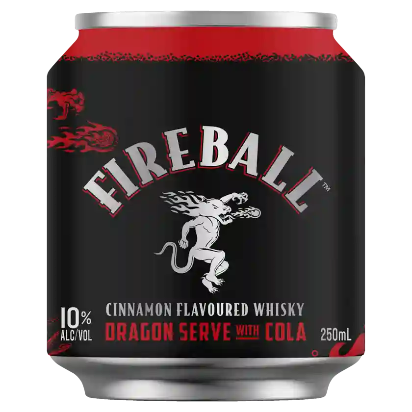 Fireball & Cola 10% 250ml Case of 16 — Porters Lux