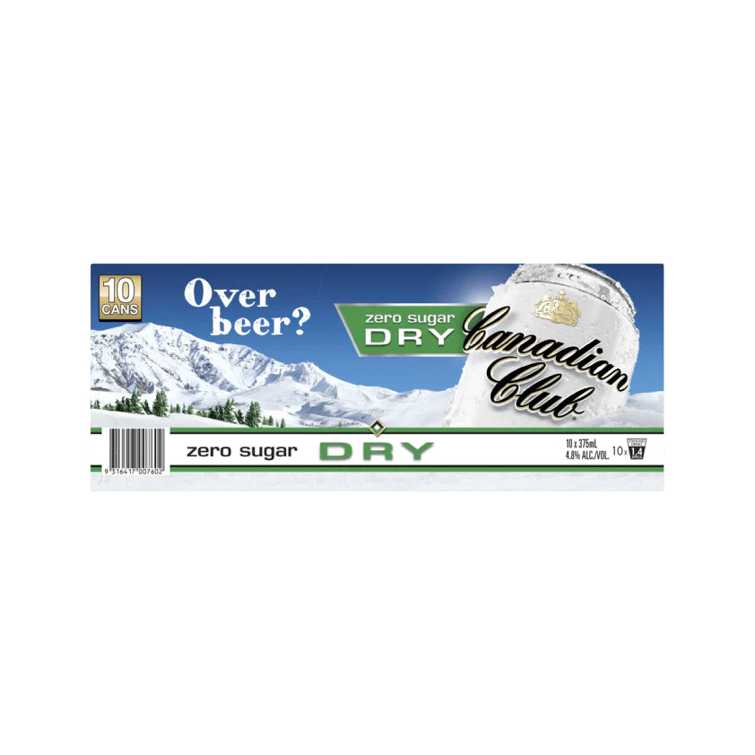 Canadian Club Whisky & Zero Sugar Dry Cans 375ml 10 Pack | Porter's Lux ...