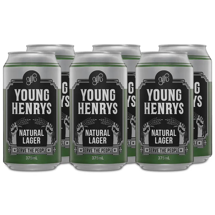 Young Henrys Natural Lager Australian Lager 375ml Cans | Porter's Lux — Porters Lux